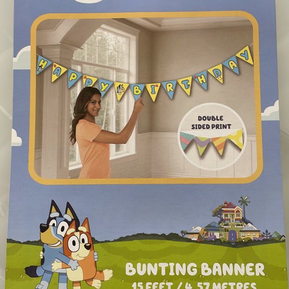 Bluey | Party Supplies | Bluey Themed Bunting Banners For Birthday ...